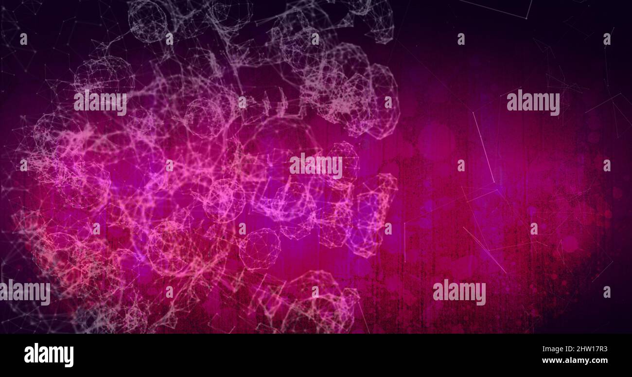 Digital image of network of connections floating against pink gradient ...