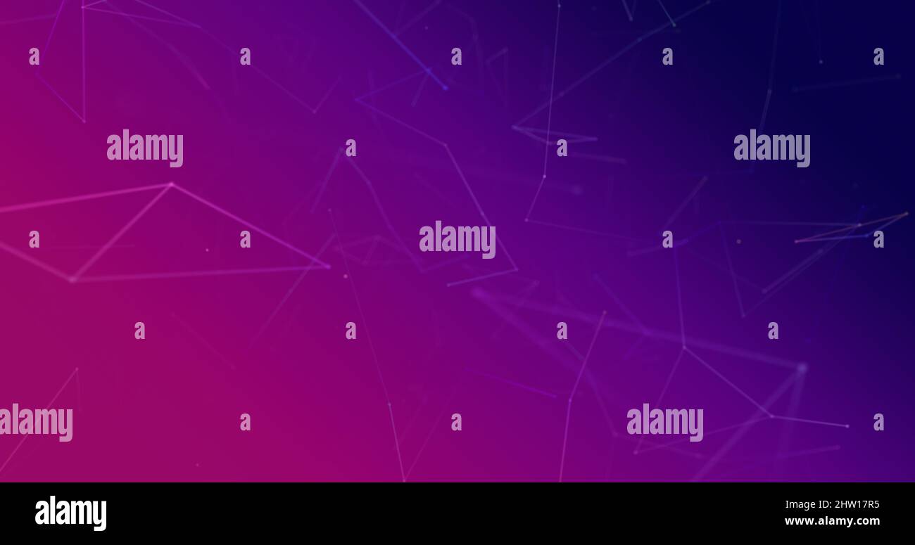 Digital image of network of connections floating against purple ...