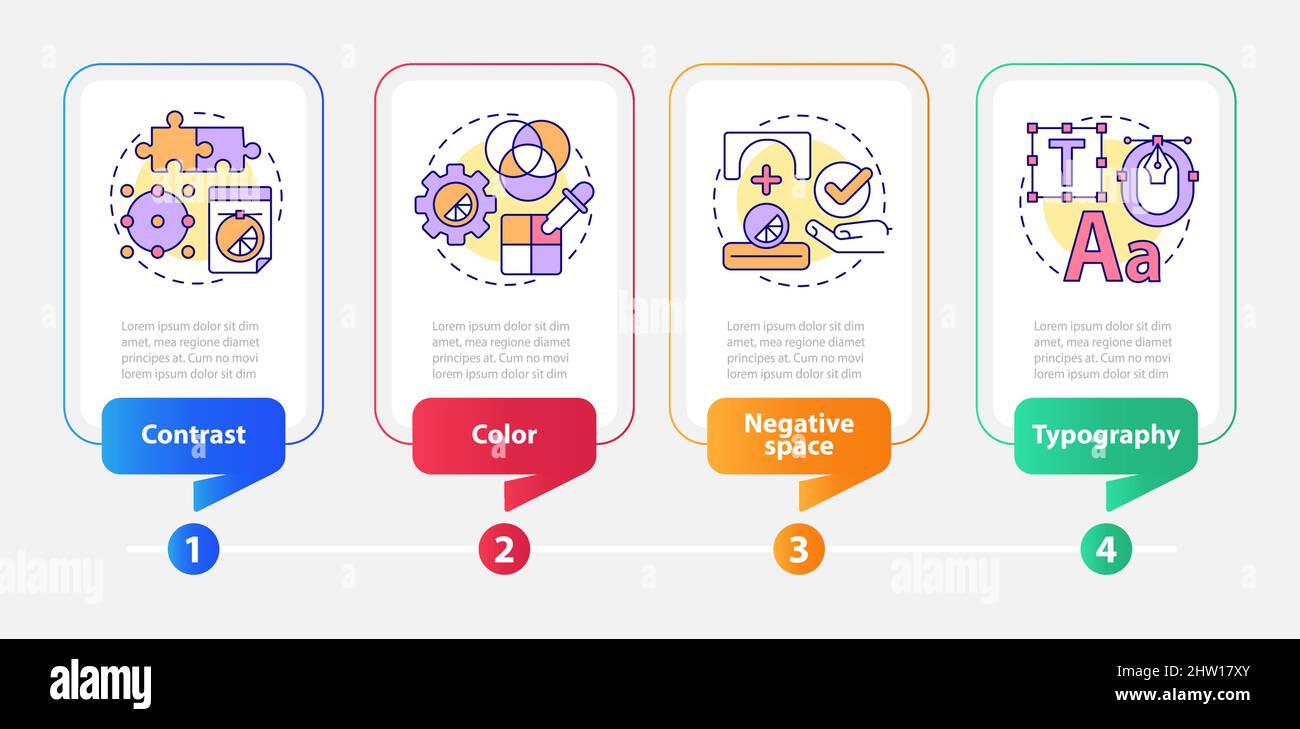 Principles of graphic design rectangle infographic template Stock ... Principles of graphic design rectangle infographic template Stock ...