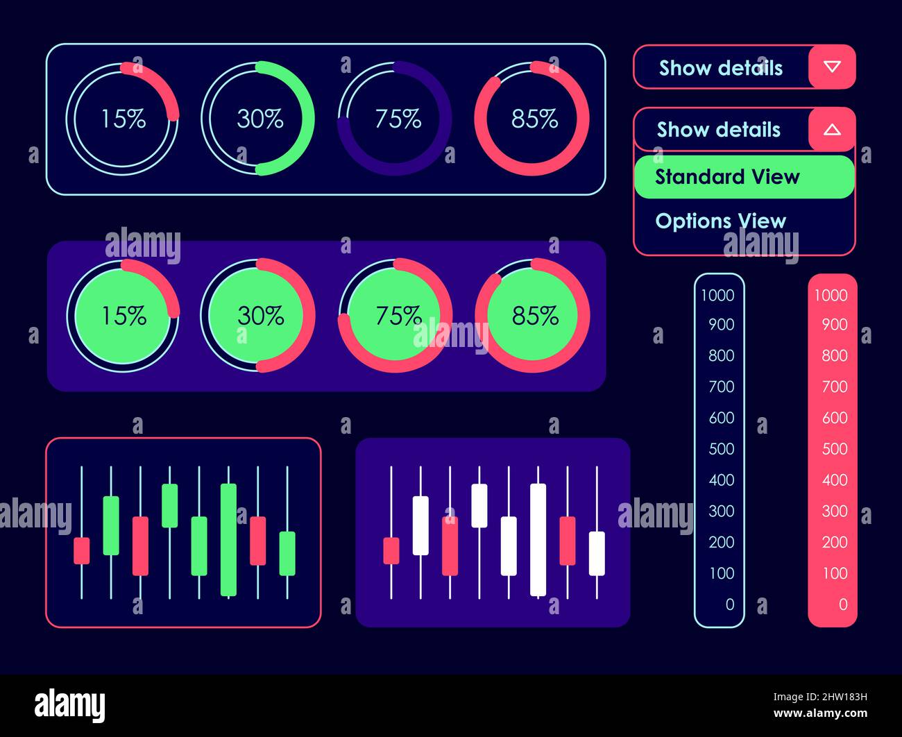 Investment analysis UI elements kit Stock Vector Image & Art - Alamy
