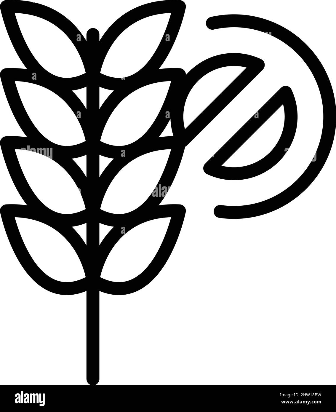 Organic wheat icon outline vector. Gluten free. Dairy grain Stock ...