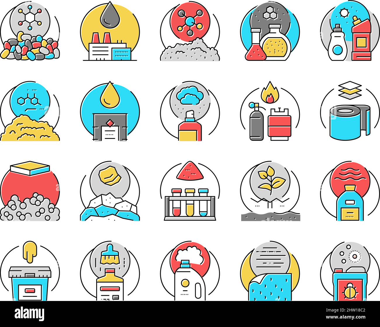 Chemical Industry Production Icons Set Vector Stock Vector Image & Art ...