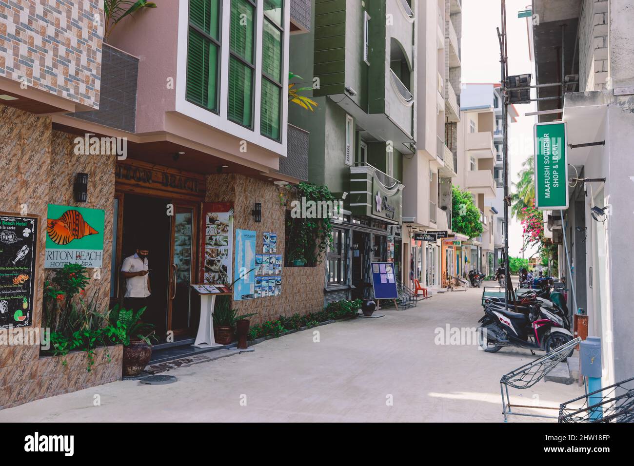 Maafushi, Maldives - June 25, 2021: Daily life of Local Maldivian ...