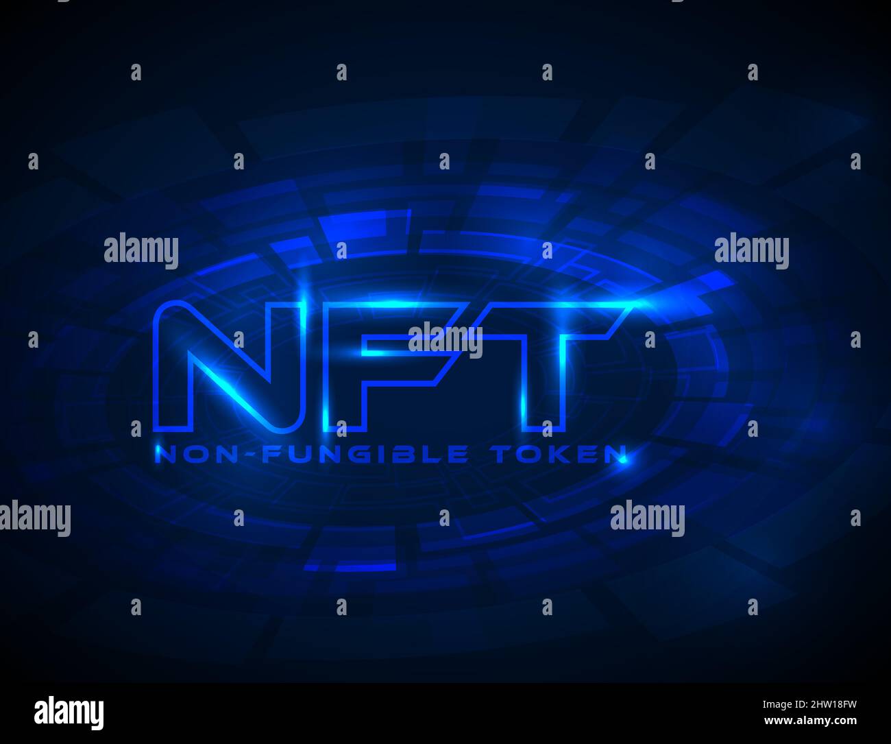 Vector nft concept header banner illustration template for websites or ...