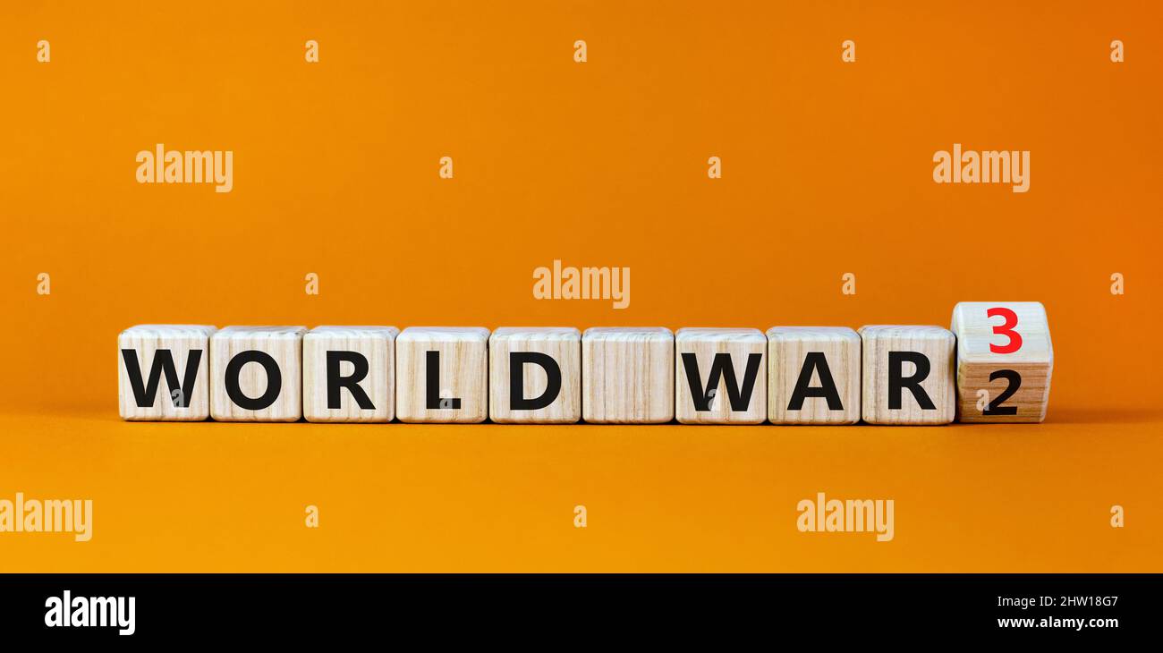 WW3 world war 3 symbol. Turned the wooden cube and changed the concept ...