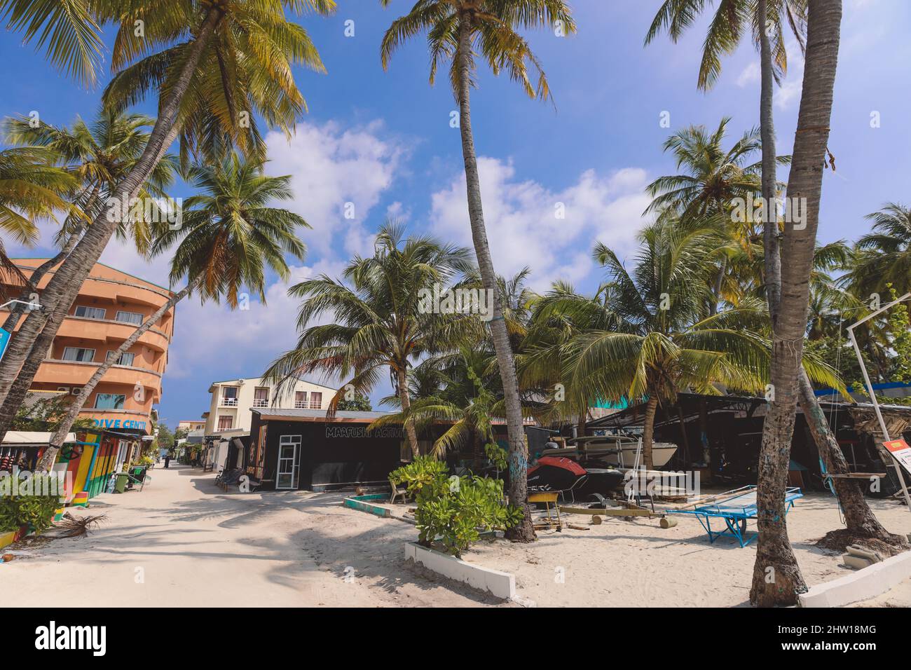 Maafushi, Maldives - June 25, 2021: Daily life of Local Maldivian ...