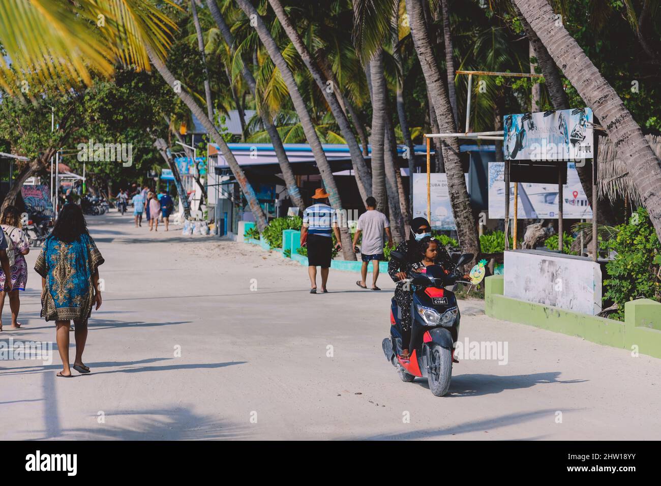 Maafushi, Maldives - June 25, 2021: Daily life of Local Maldivian ...