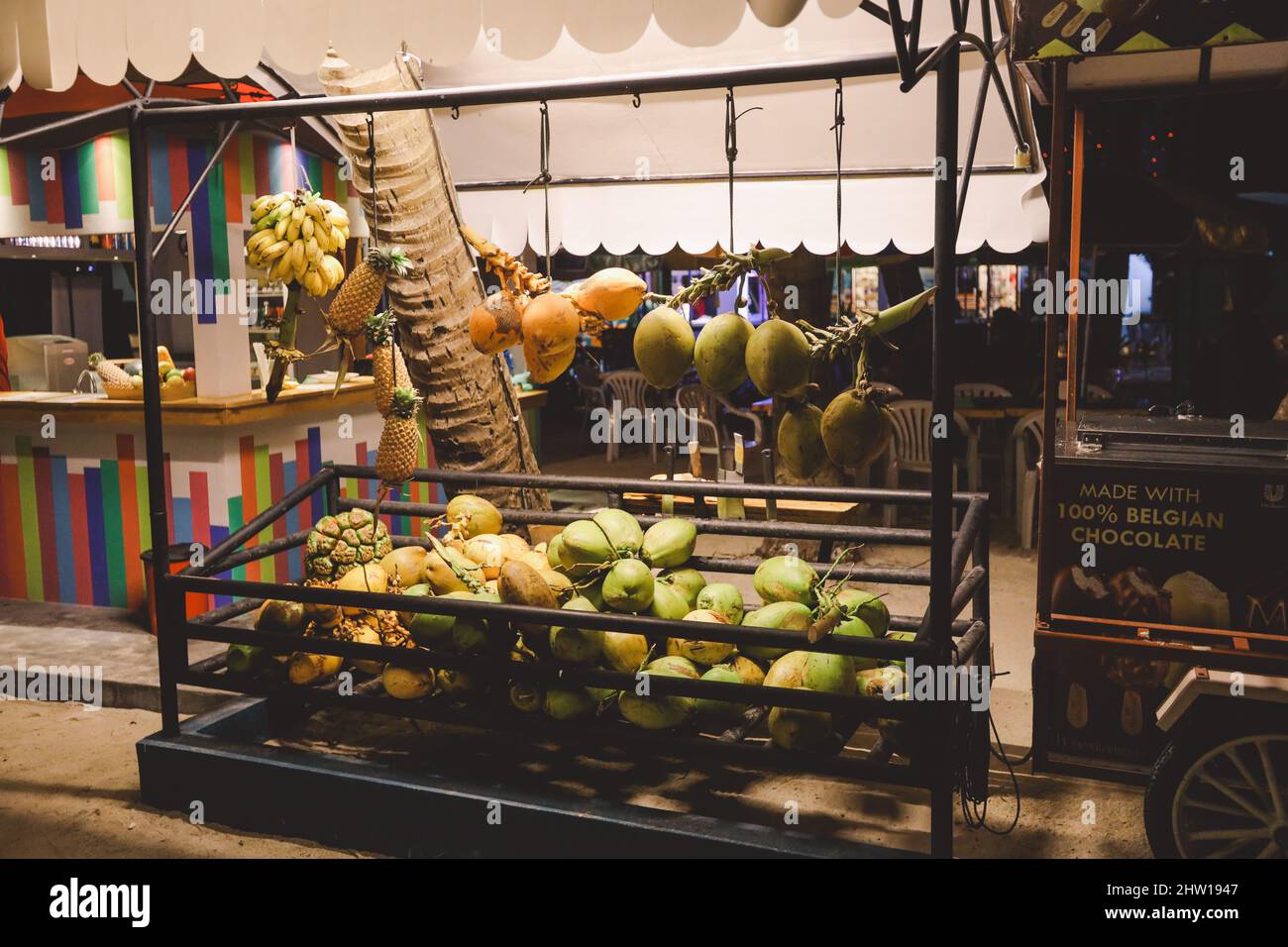 Maafushi, Maldives - June 25, 2021: Different Fruits and Vegetables in ...