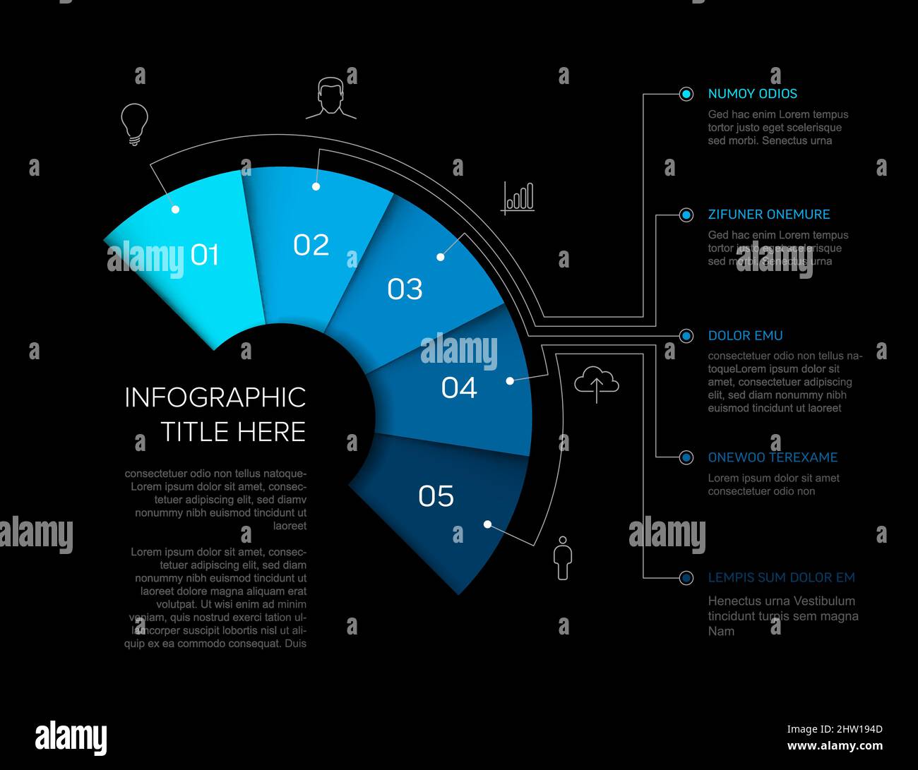 Vector multipurpose Infographic template with five elements ...