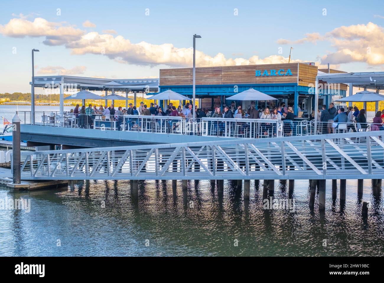 Barca Restaurant on the Potomac. Alexandria, Virginia, USA Stock Photo ...