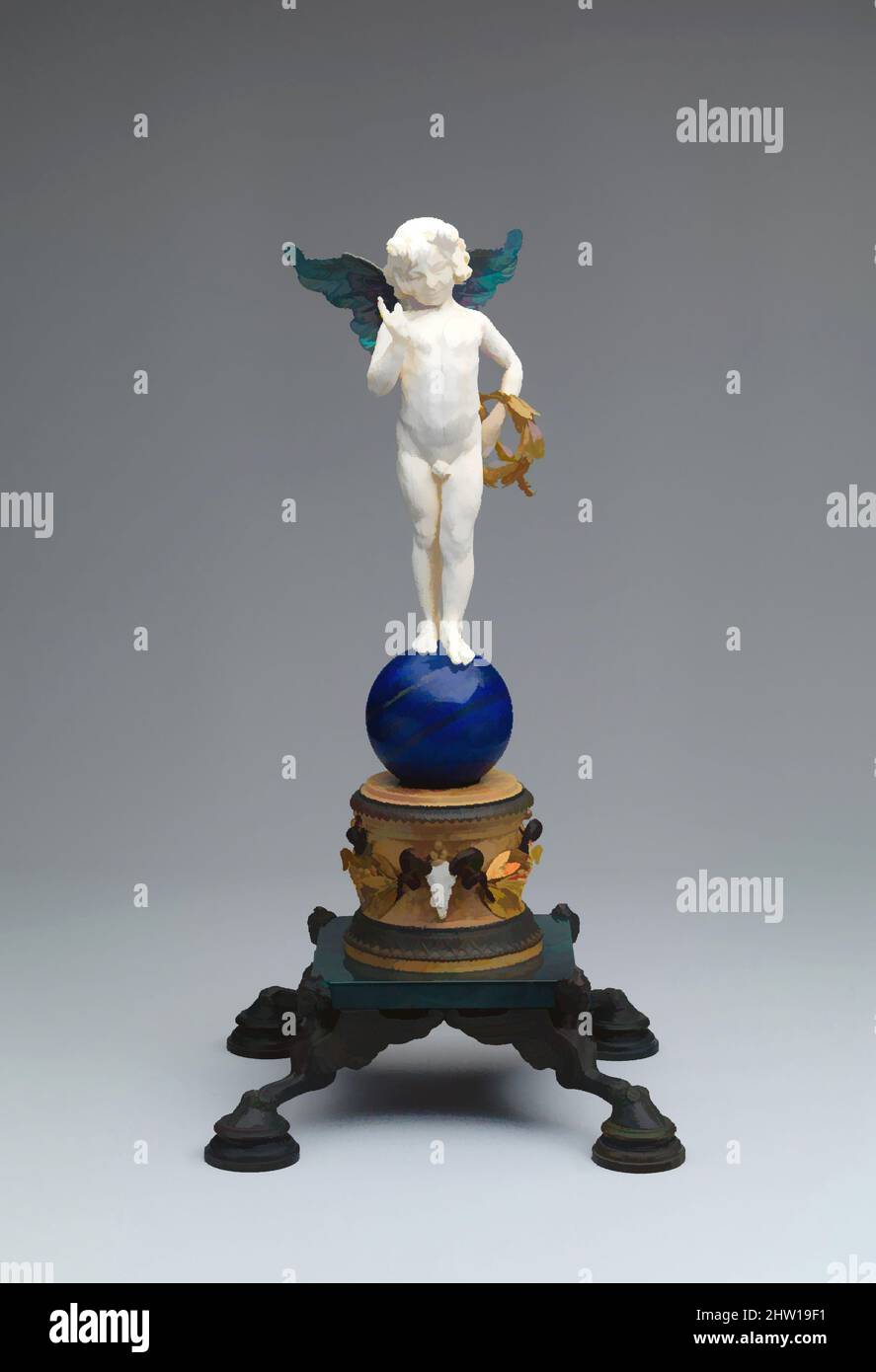 Art inspired by Cupid, 1898, Ivory, lapis lazuli, marble, bloodstone ...