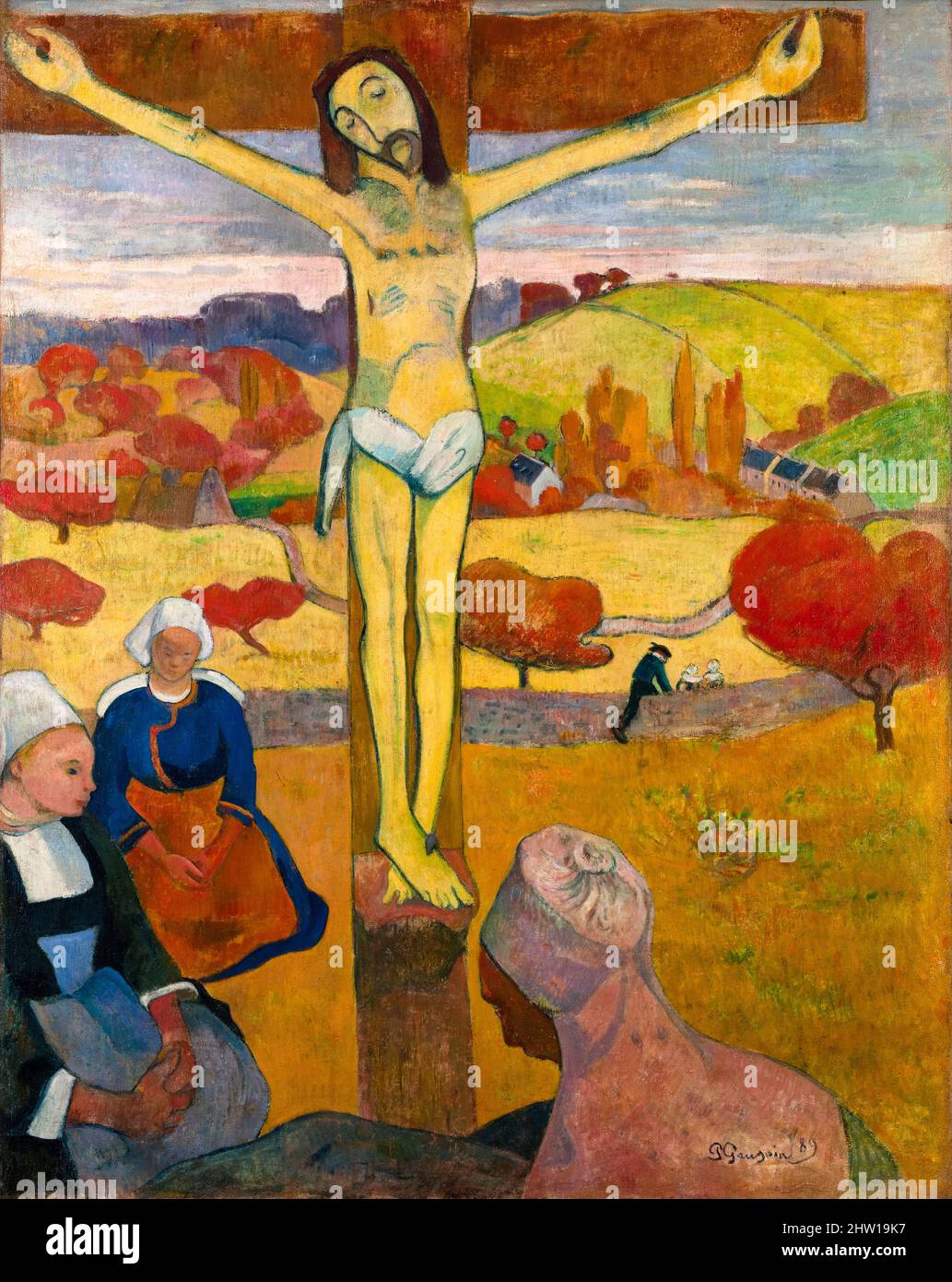 Paul Gauguin, The Yellow Christ, painting in oil on canvas, 1889 Stock ...