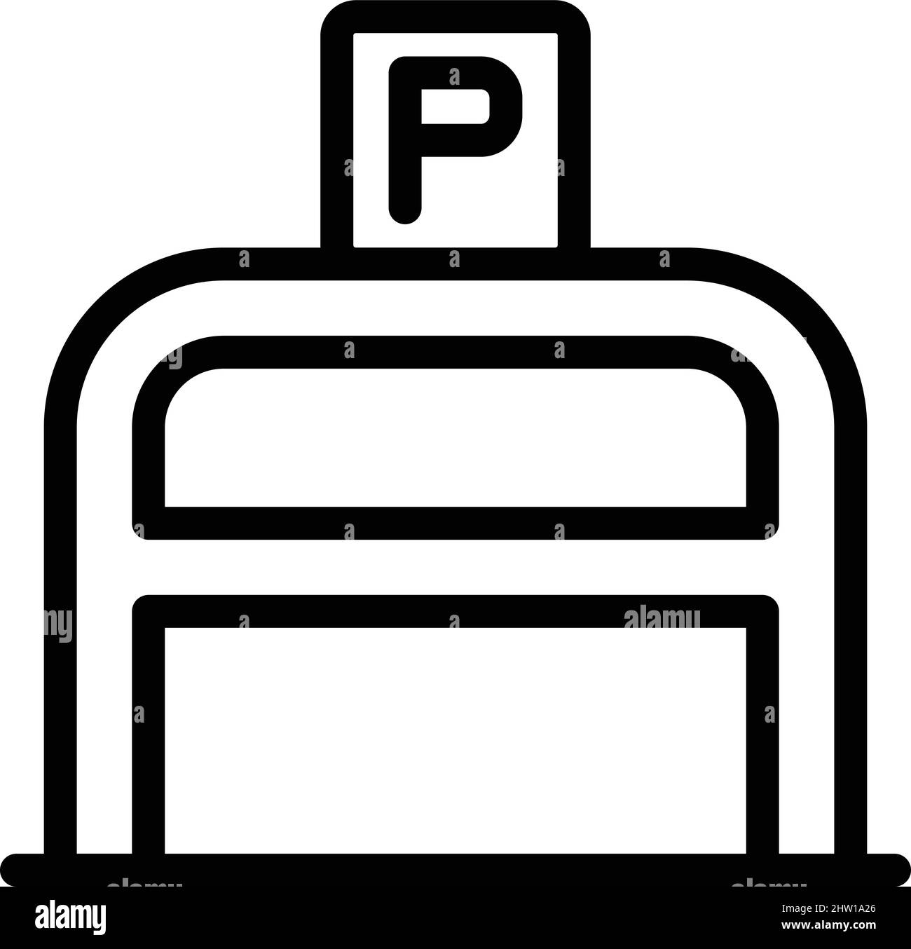 Parking block place icon outline vector. Car park. Space zone Stock ...
