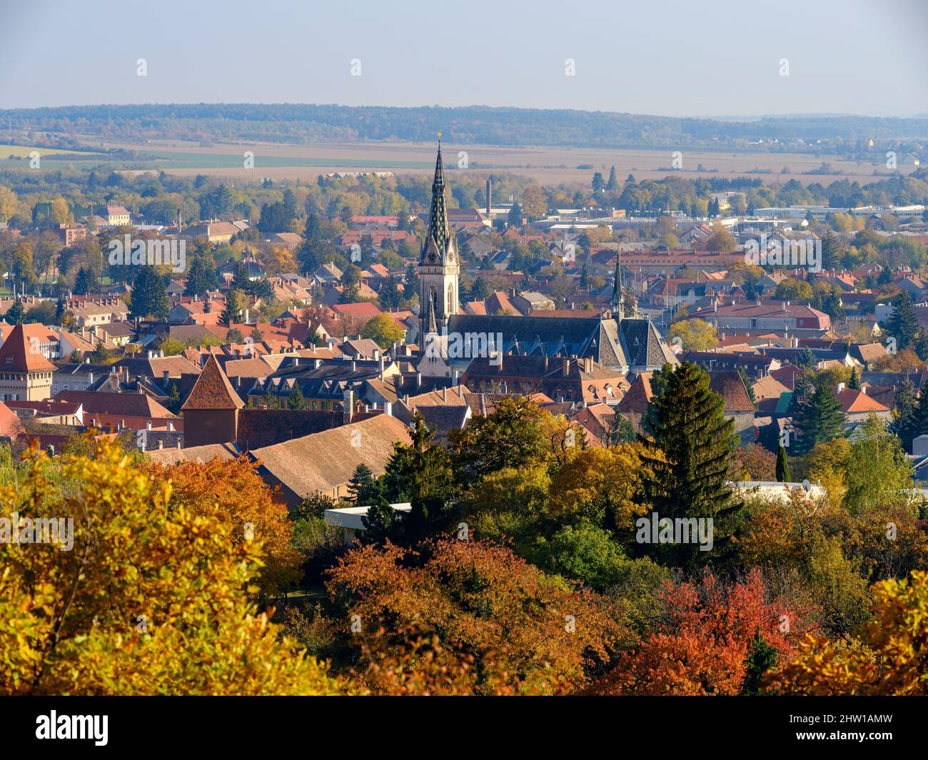 Cityview. The medieval town Koeszeg in Western Transdanubia close to ...