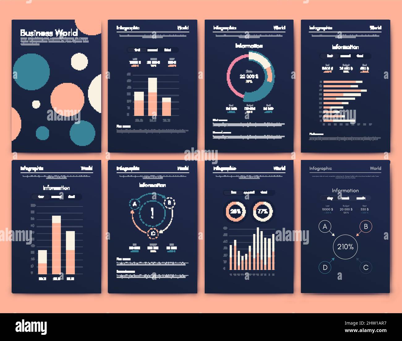 Vector graphics infographics with mobile phone. Template for creating ...
