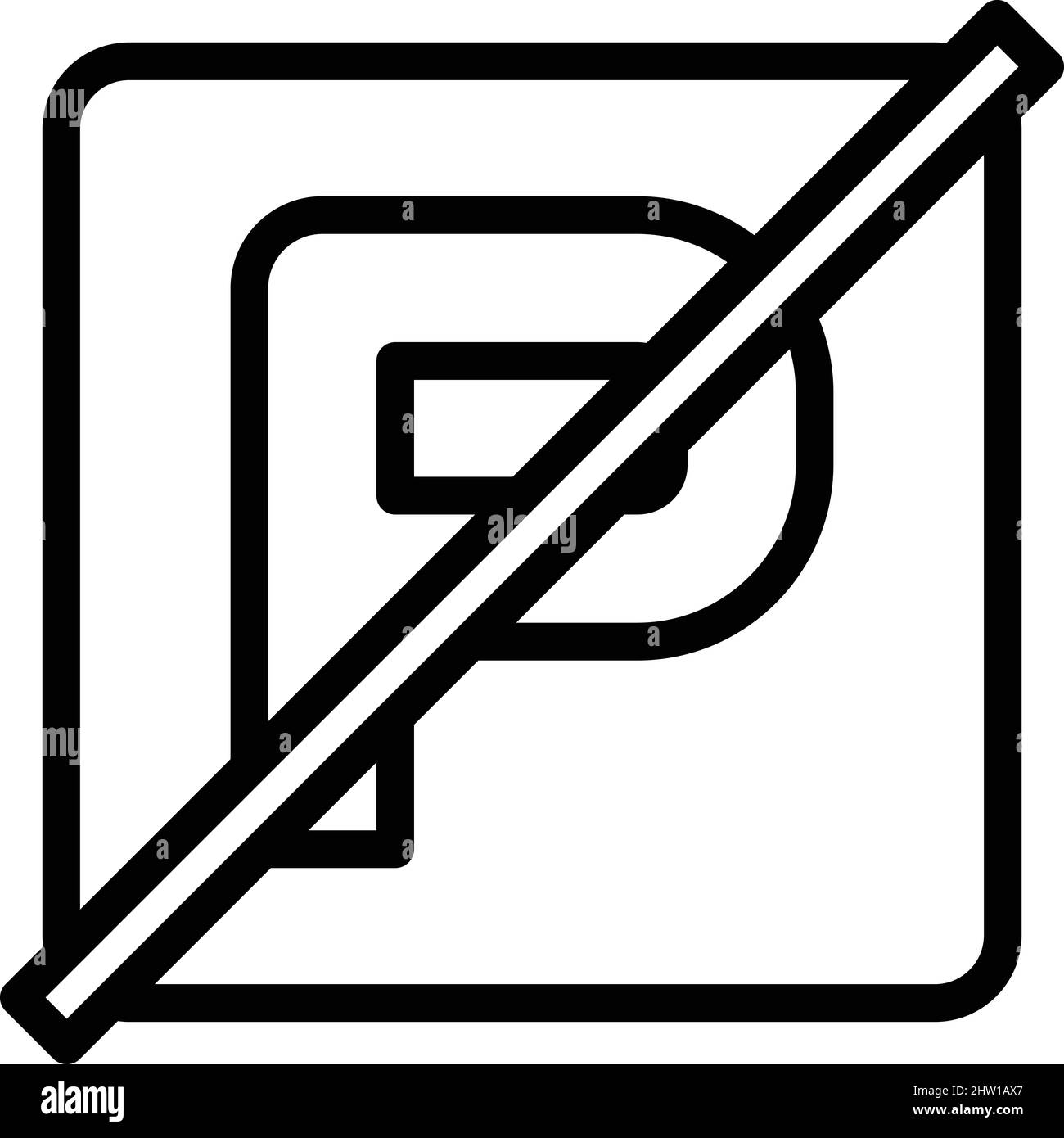 No parking icon outline vector. Bus area. Garage place Stock Vector ...