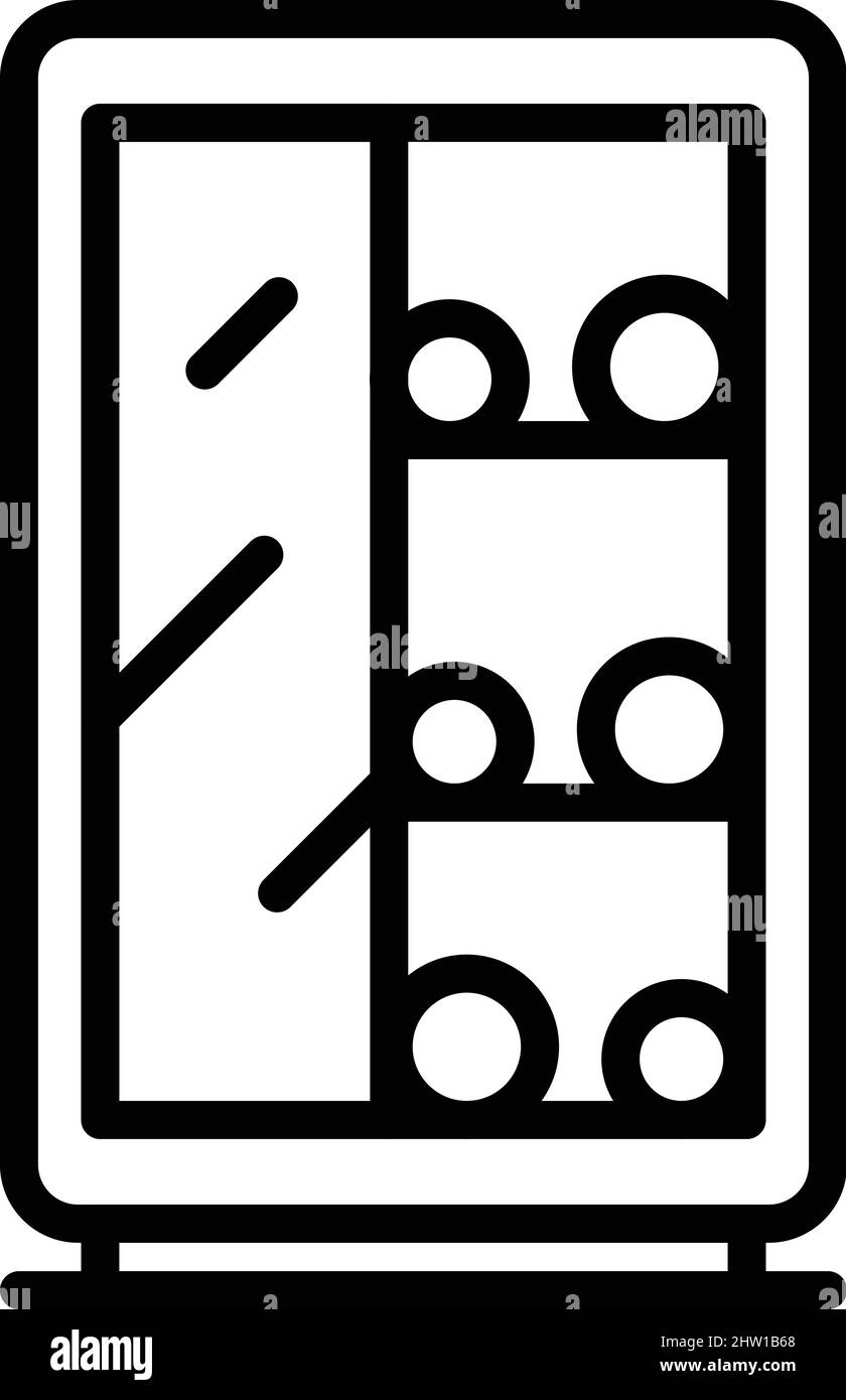 Shelf wine cabinet icon outline vector. Wood bar. Interior store Stock ...