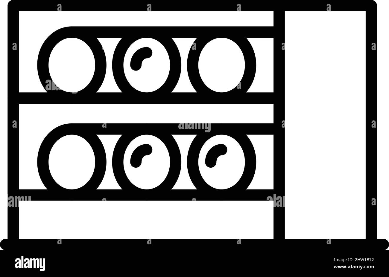 Wine bottle rack icon outline vector. Wood bar. Store winery Stock ...