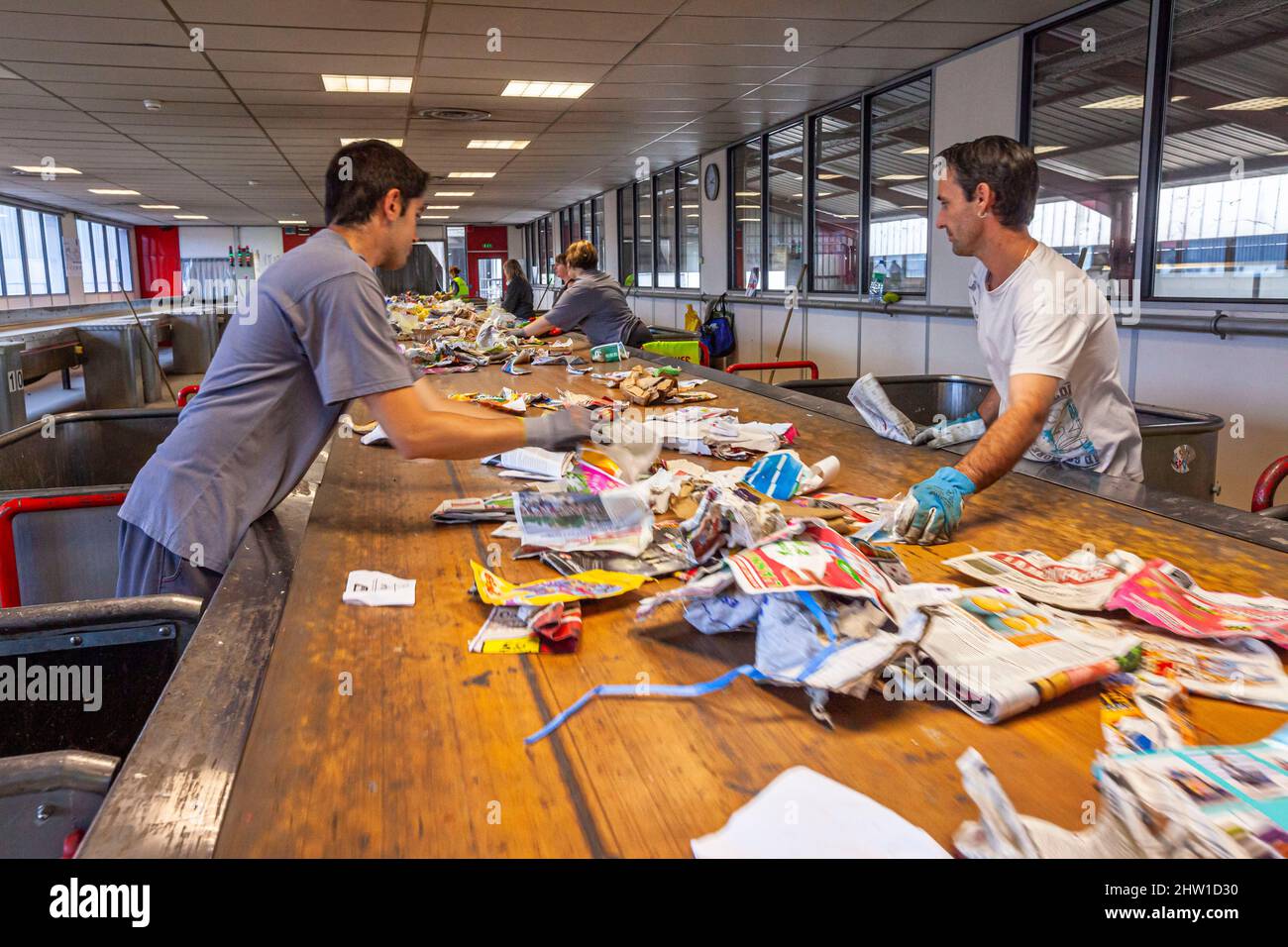 France, Puy de Dome, household-waste sorting, Echalier recycling ...