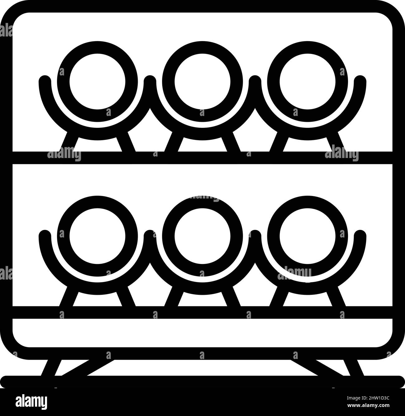 Shop winery rack icon outline vector. Wine cabinet. Interior bar Stock ...