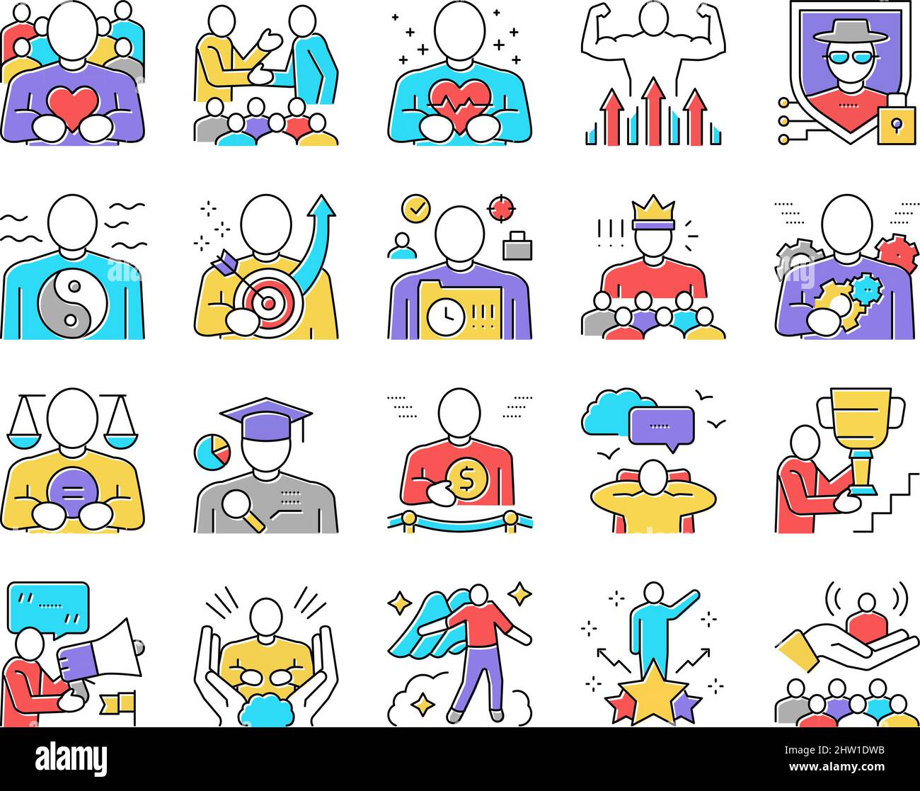 Values Human Life Collection Icons Set Vector Stock Vector Image & Art ...