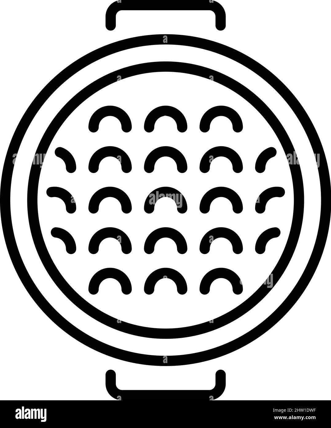Round waffle maker icon outline vector. Cooker machine. Food baking ...