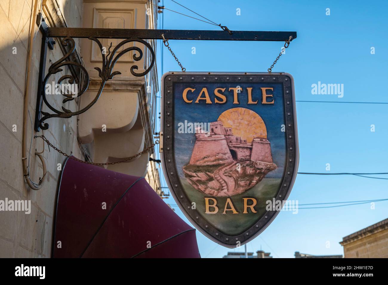 Malta, Gozo island, Victoria (Rabat), bar sign Stock Photo - Alamy
