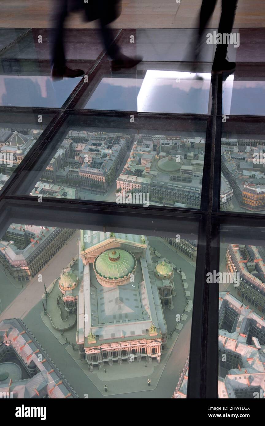 France, Paris, Orsay museum, model of the Opera district and model of ...