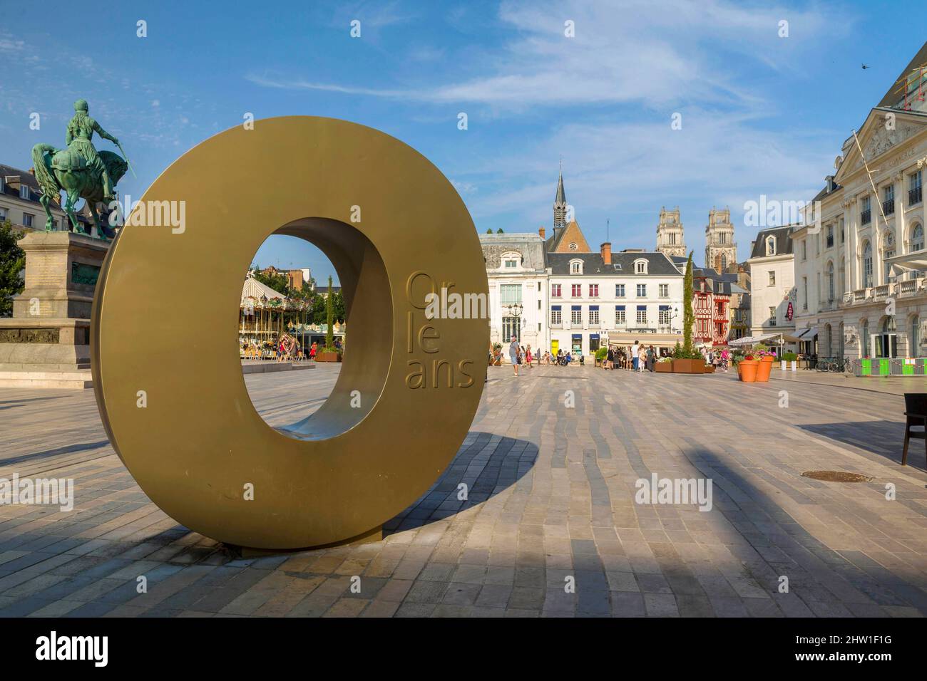 France, Loiret, Orleans, place du Martroi, the big O of Orl?ans was ...