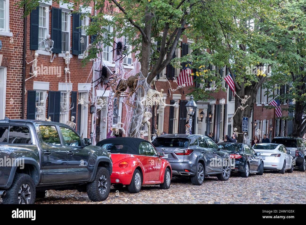 Street Scene with Halloween Decorations, Old Town, Alexandria, Virginia ...