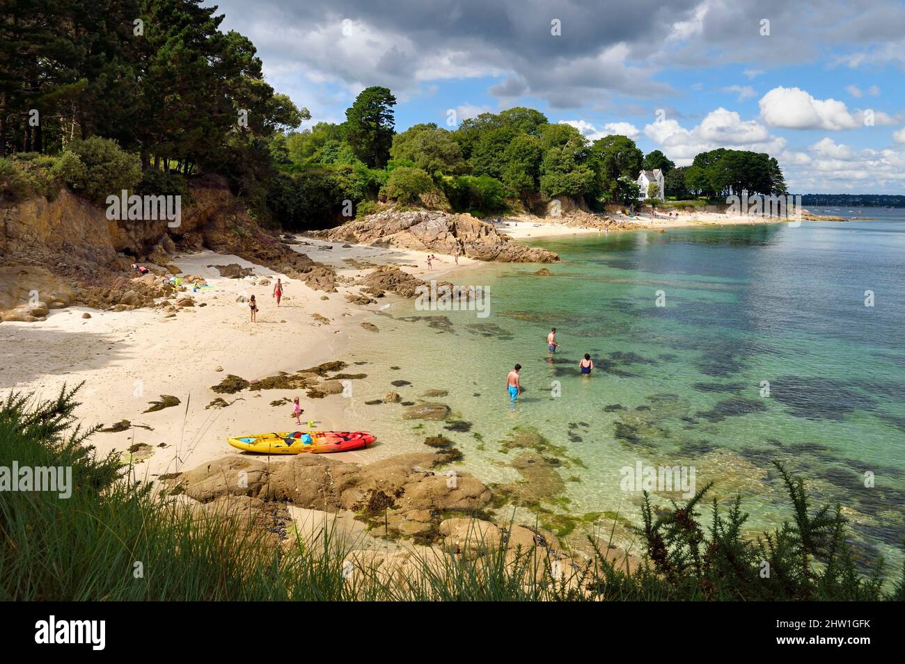 France, Finistere (29), Fouesnant, the coastline between Cap Coz and ...