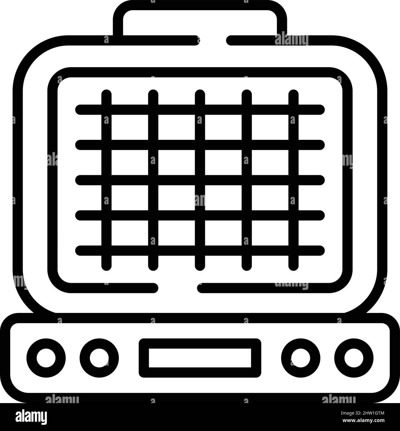 Grill maker icon outline vector. Iron machine. Baking recipe Stock ...