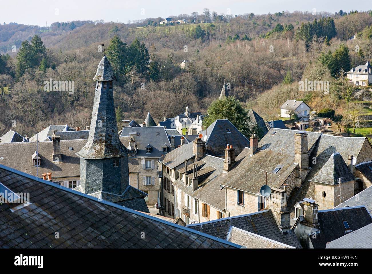 France, Corr?ze (19), Treignac-sur-V?z?re, the village and the Notre ...