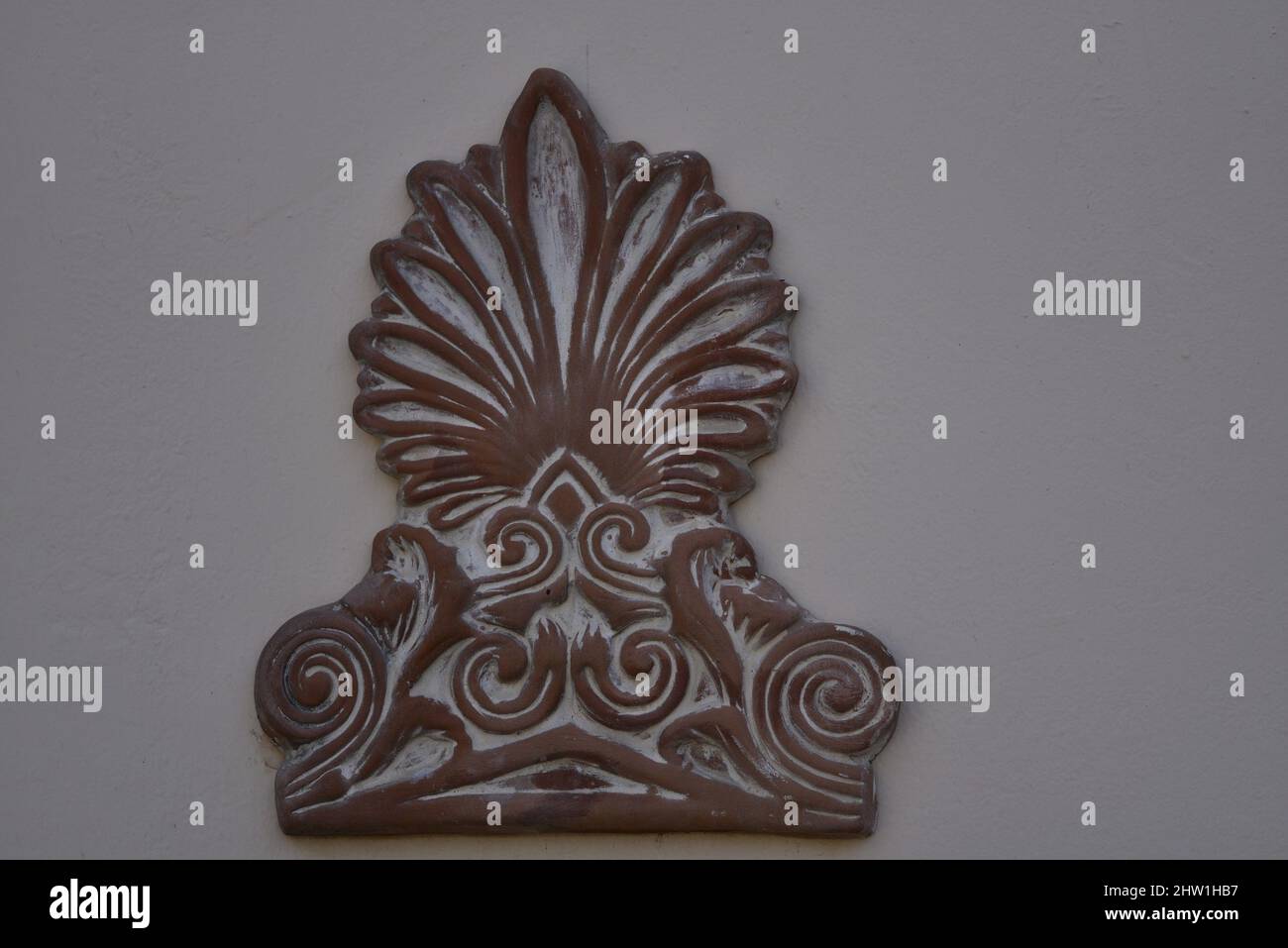 Old Neoclassical building antique Terracotta antefix with the anthemion ...