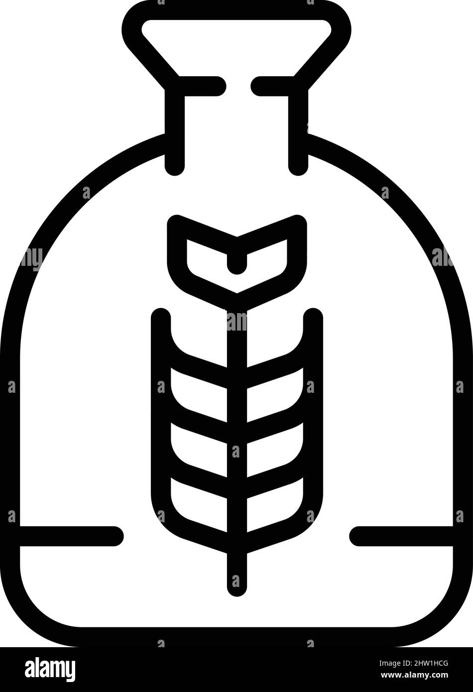 Flour sack icon outline vector. Grain bag. Wheat food Stock Vector ...