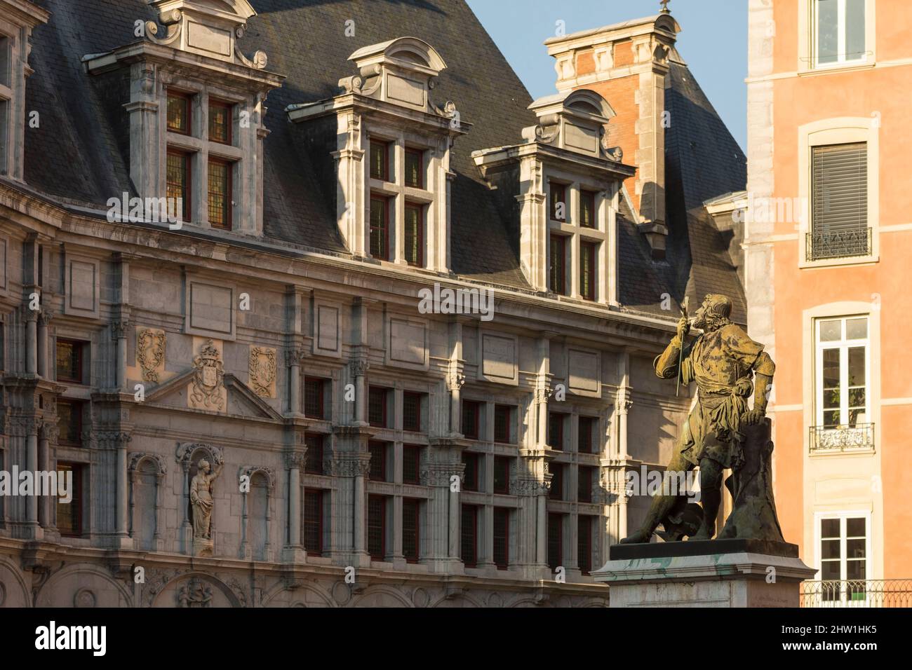 France, Isere, Grenoble, Saint Andre Square and Bayard Knight Without ...