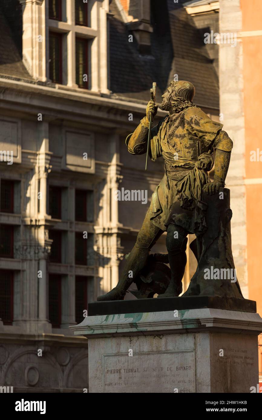 France, Isere, Grenoble, Saint Andre Square and Bayard Knight Without ...