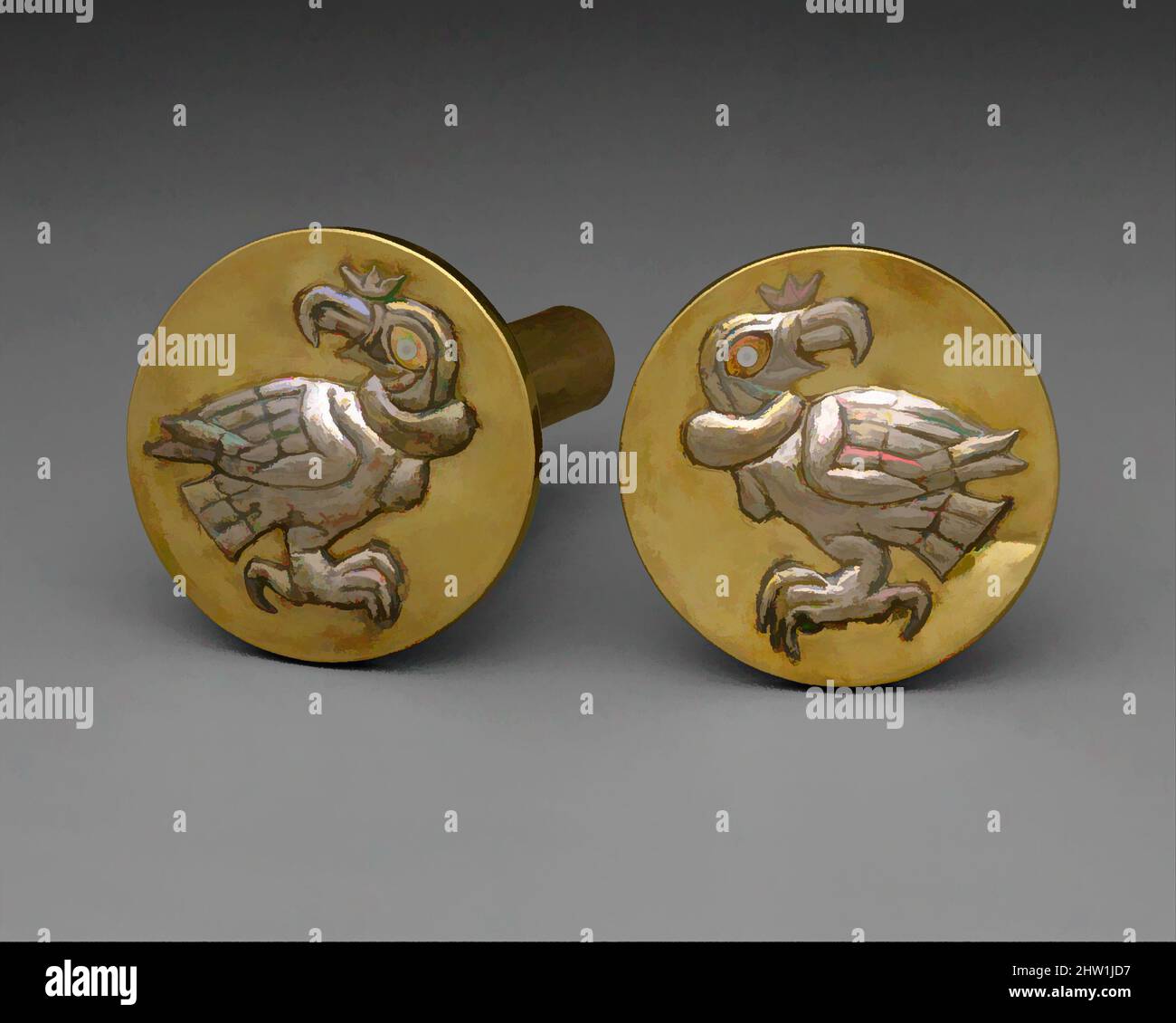 Art inspired by Pair of earflares with condors, 390–450, Peru, Moche ...
