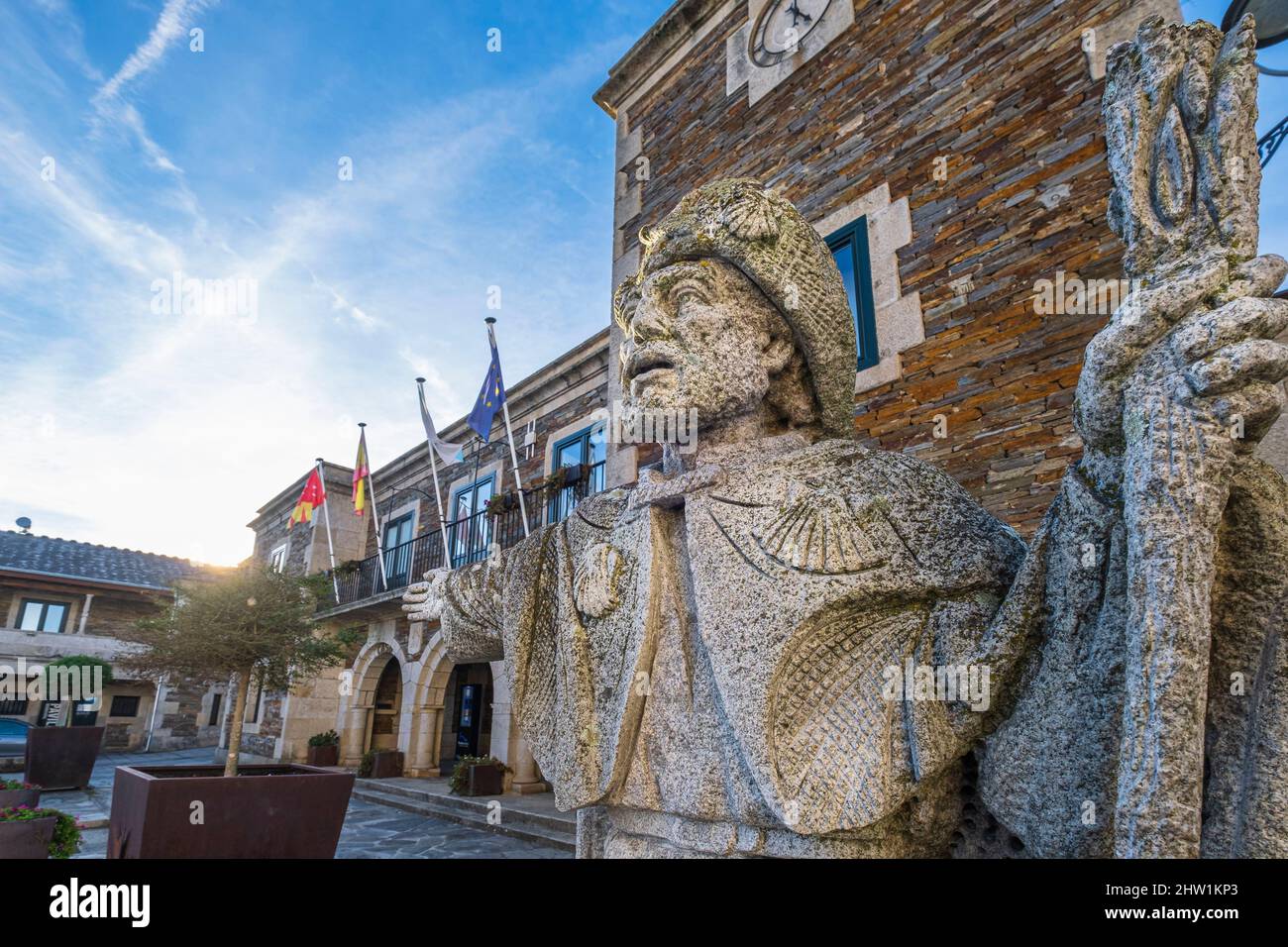 Spain, Galicia, Portomarin, stage on the Camino Franc?s, Spanish route ...