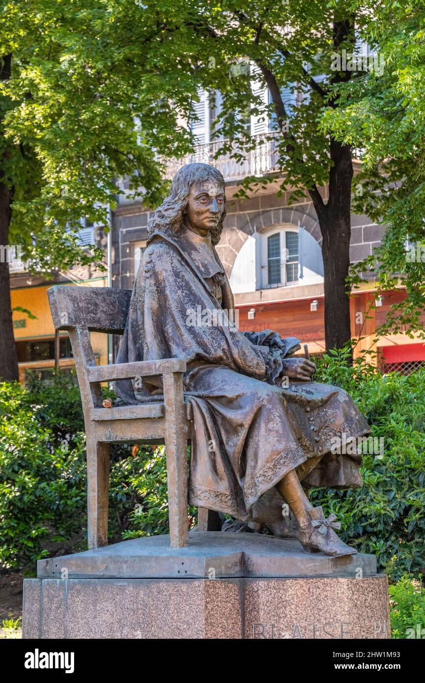 France, Puy de Dome, Clermont Ferrand, Blaise Pascal garden, Blaise ...