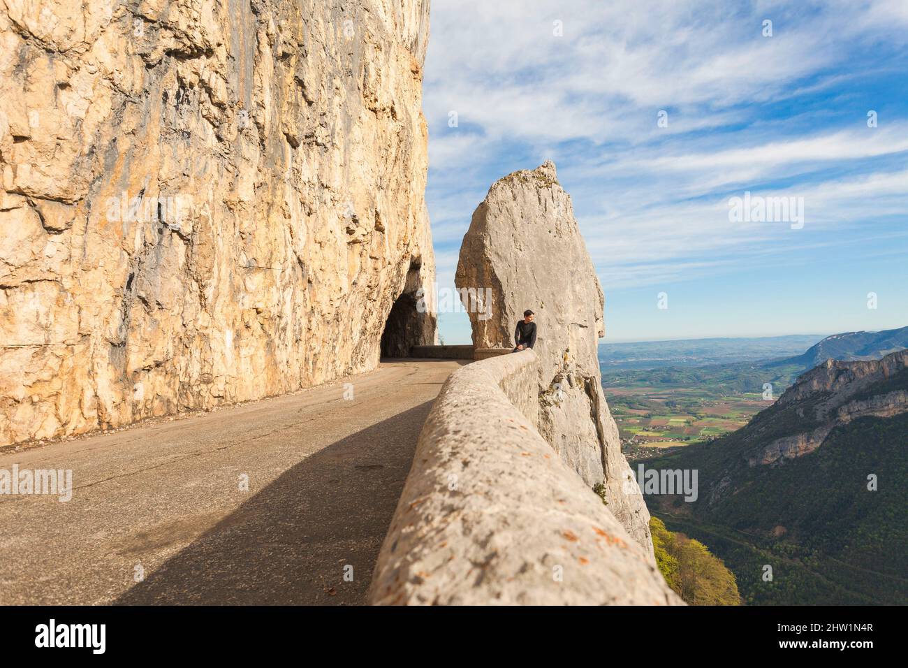 France, Drome, Vercors Regional Nature Park, tourist route D76 of the ...