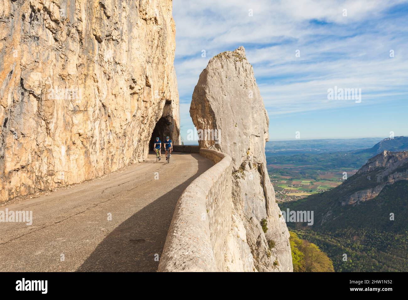 France, Drome, Vercors Regional Nature Park, tourist route D76 of the ...