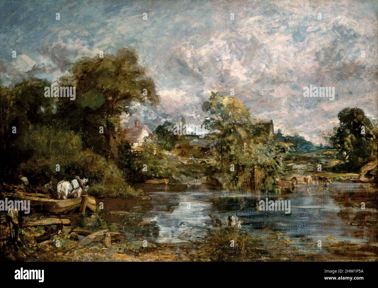 Vintage painting by john constable Stock Photo - Alamy