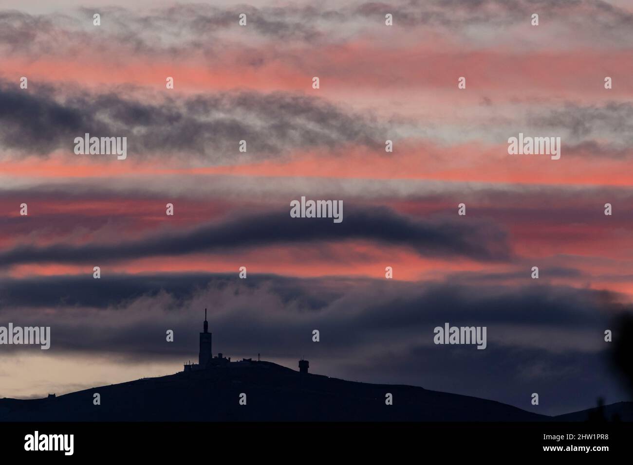 France, Vaucluse, peak of Mount Ventoux at sunset Stock Photo - Alamy