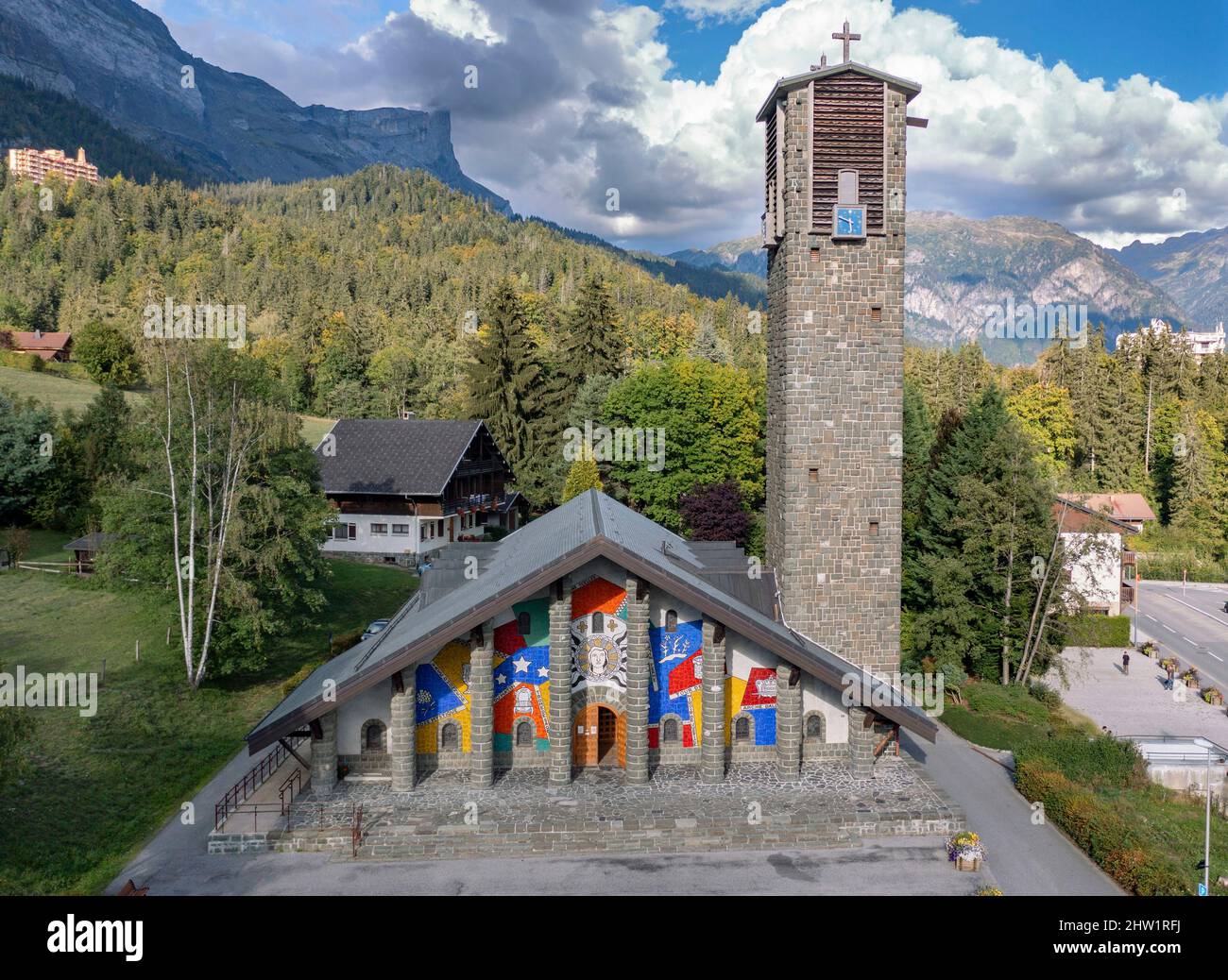 France, Haute-Savoie, Assy plateau, Passy, Notre-Dame-de-Toute-Gr?ce ...