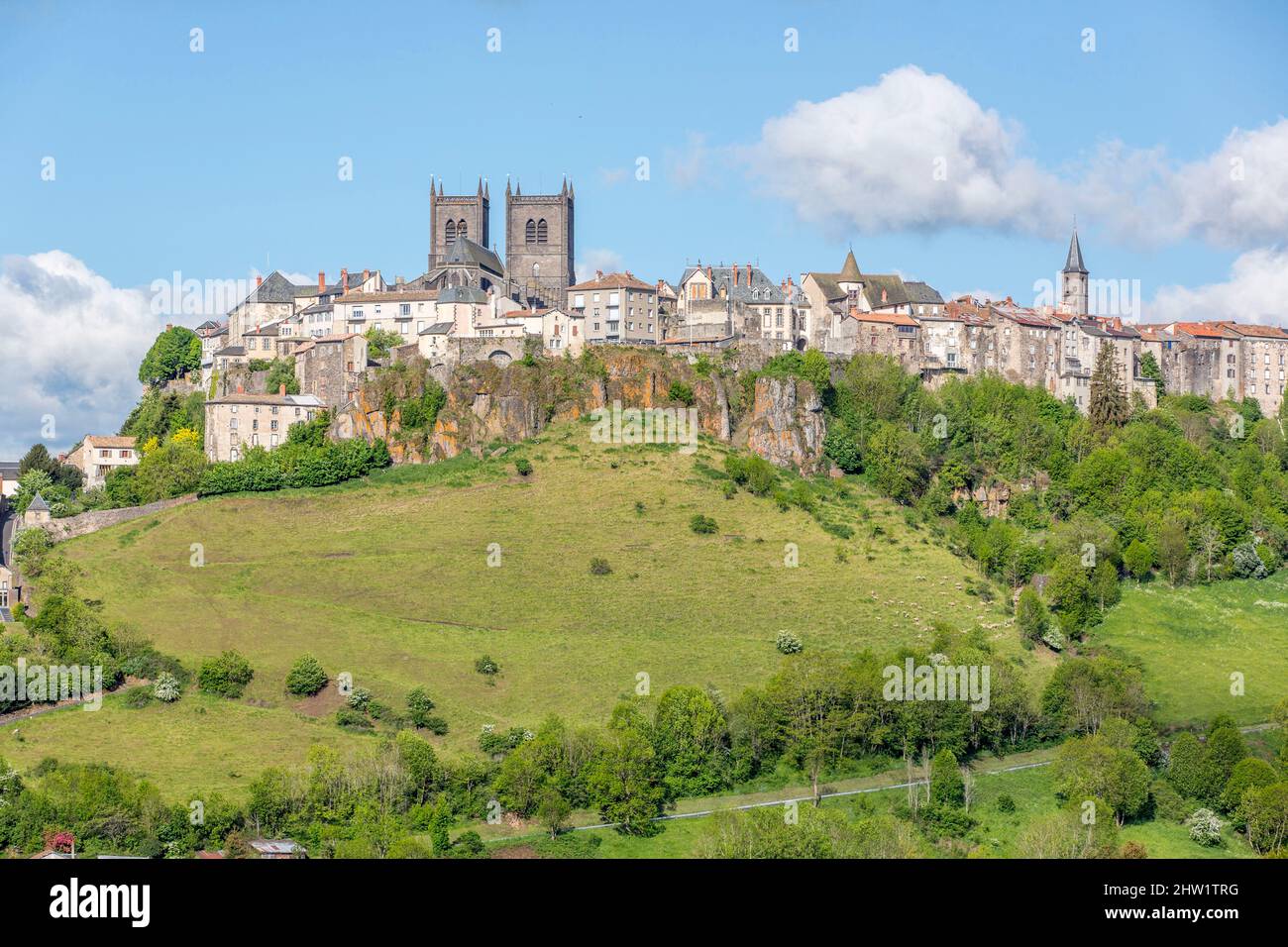 France, Cantal, Saint Flour, Saint-Flour, the upper town is located on ...