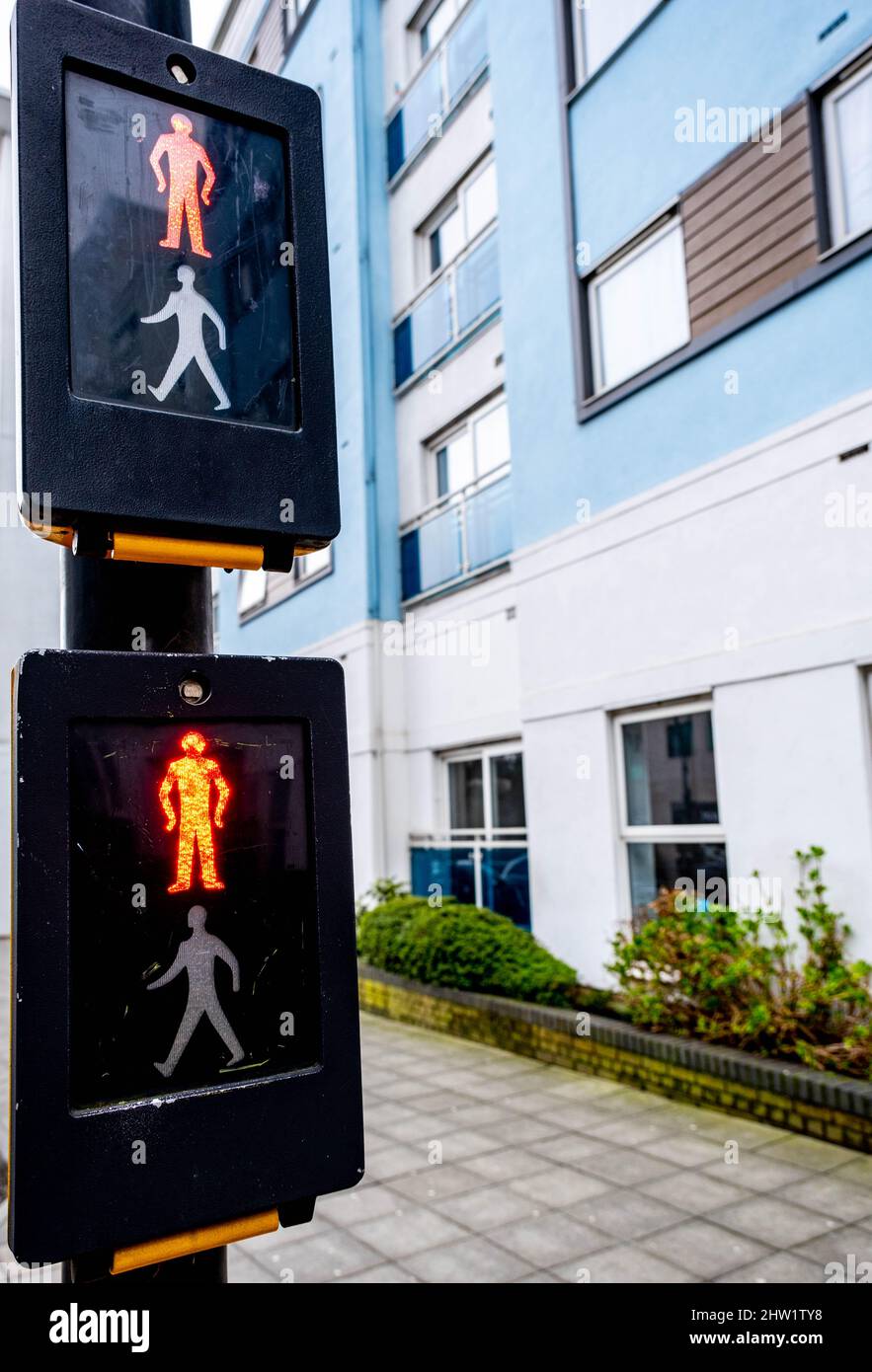 Epsom Surrey London UK, March 03 2022, Pedestrian Crossing Lights ...