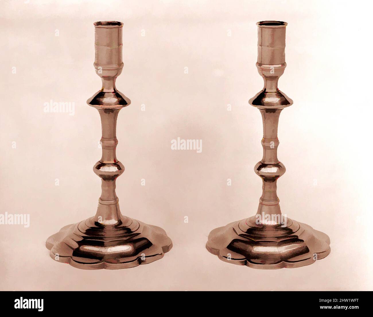 Art inspired by Candlestick, 1750–60, Probably made in England, Brass ...