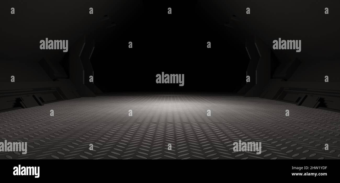 Empty Futuristic Engine Room Laboratory Space Age Grey Colors Abstract ...