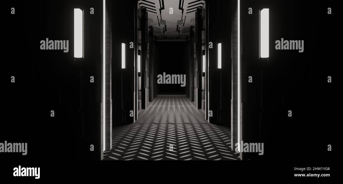Alien SciFi Corridor Hangar Basement Underground Hallway Innovative ...
